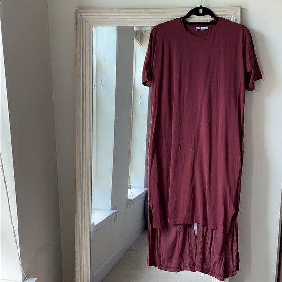 Zara | Tops | Zara Maroon Tunic With Open Back S | Poshmark